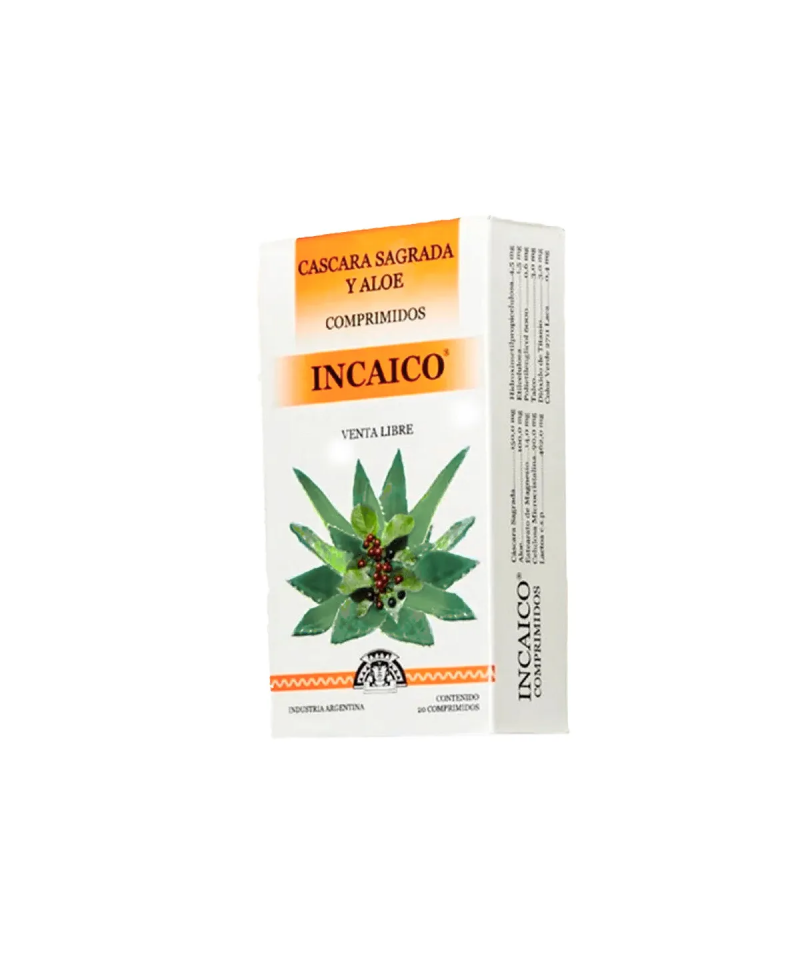 Suplemento Incaico Cáscara Sagrada Con Aloe 20 Comprimidos