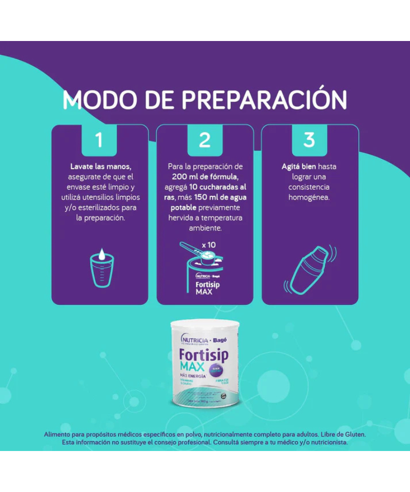 Fortisip Max Suplemento Nutricional Sabor Vainilla X 350gr